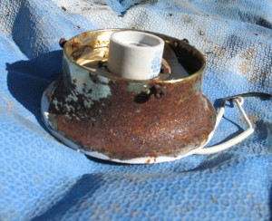 Before *and* After -- Rusted Out Bathroom Light Fixture
